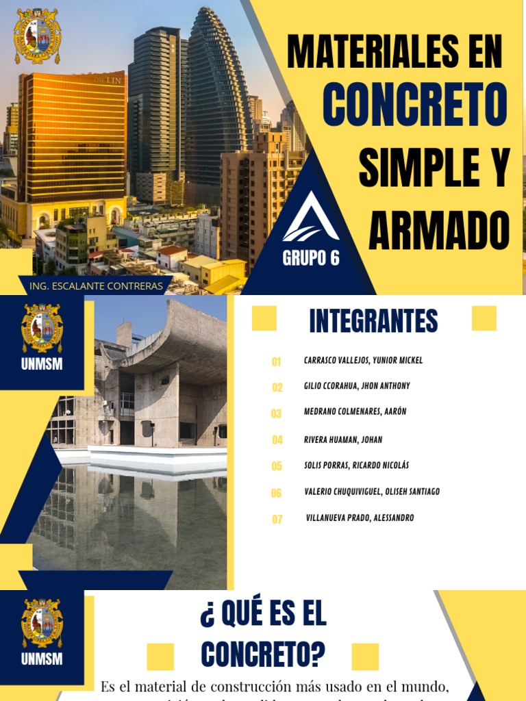 Materiales empleados en la elaboración de concreto simple y armado ...