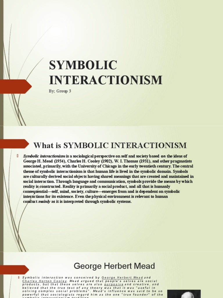 Symbolic Interactionism | PDF | Psychological Concepts | Behavioural Sciences
