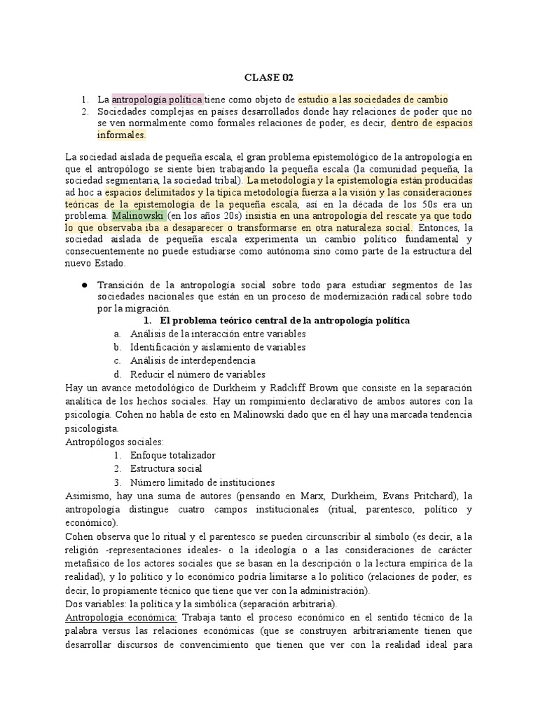 Clase 02 | PDF | Sociedad | Antropología