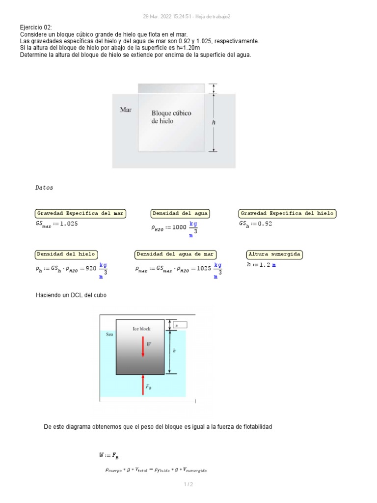 Ejercicio 2-Hidrostatica | PDF