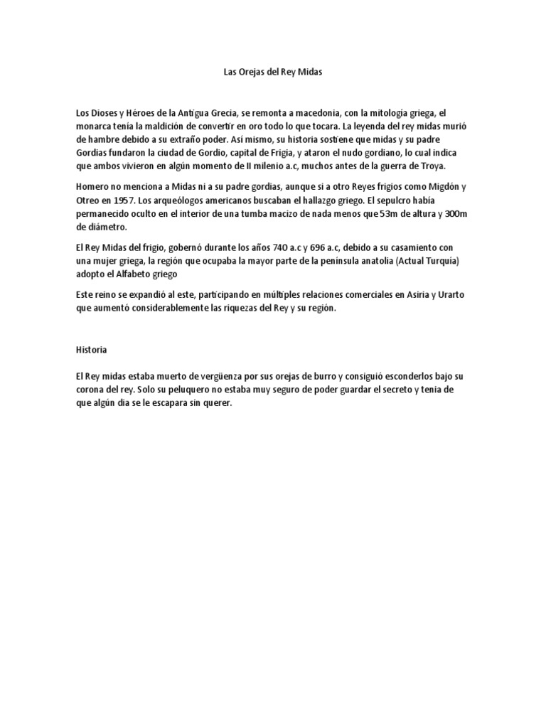 Las Orejas Del Rey Midas | PDF