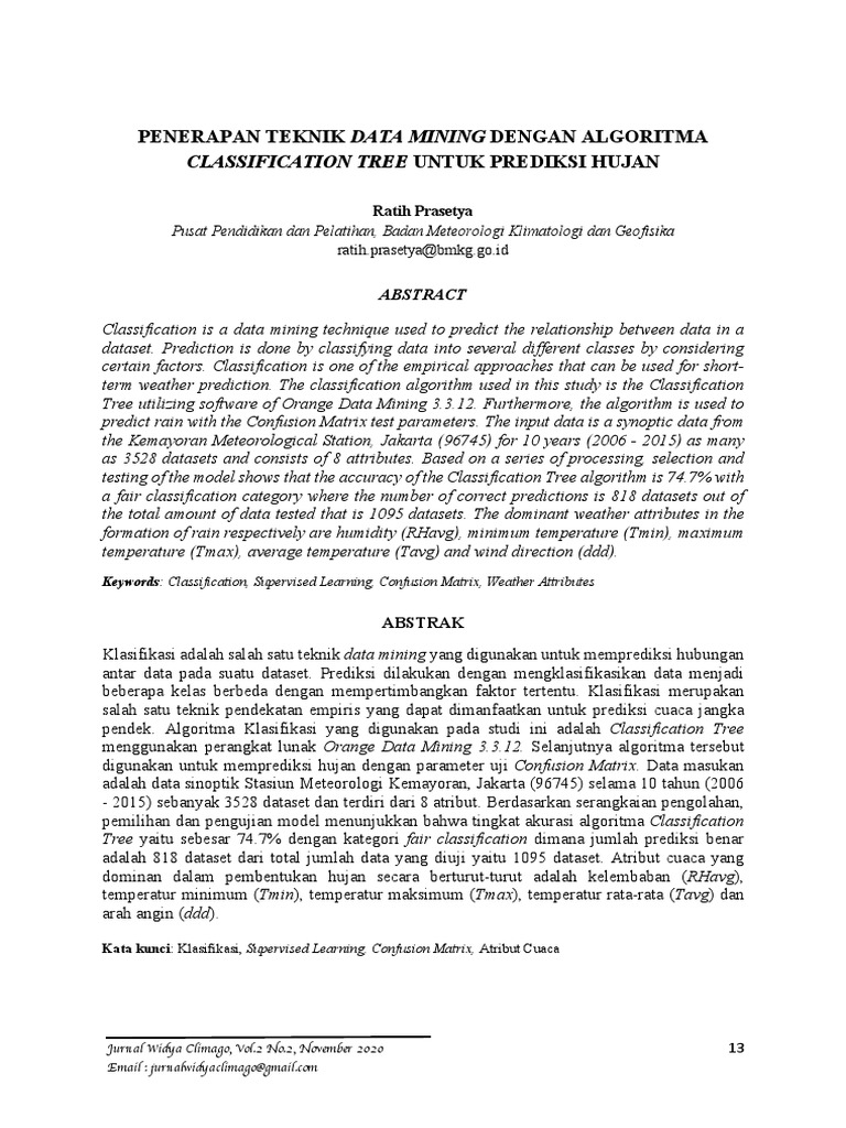 Penerapan Teknik Data Mining Dengan Algoritma | PDF Penerapan Teknik Data Mining Dengan Algoritma | PDF
