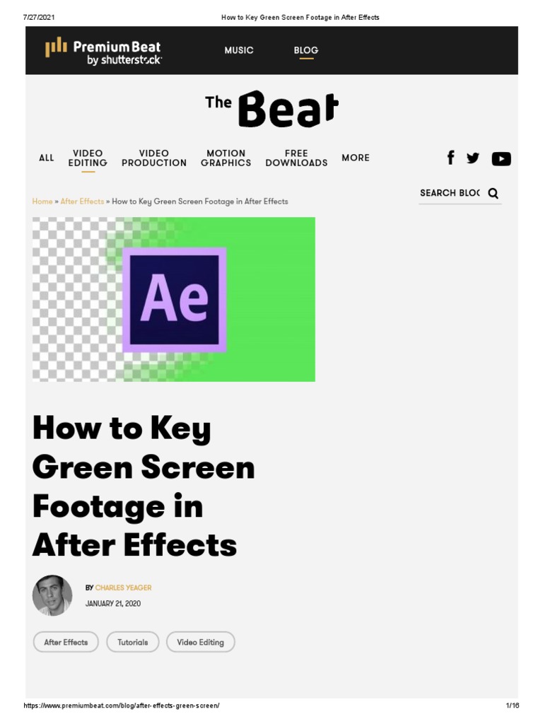 How To Key Green Screen Footage in After Effects | PDF | Software | Computing