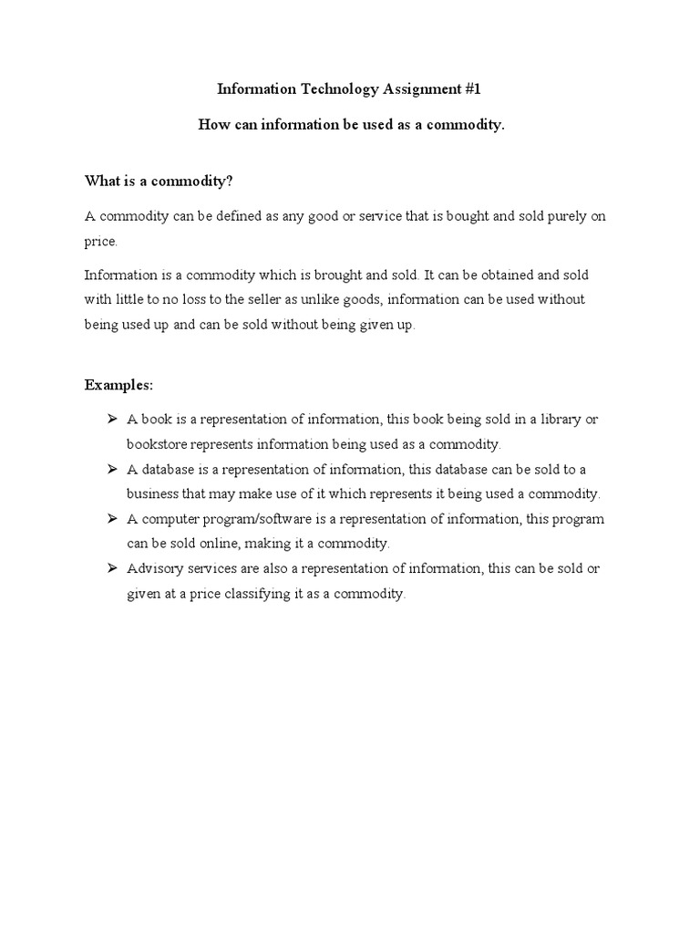 Information Technology Assignment | PDF