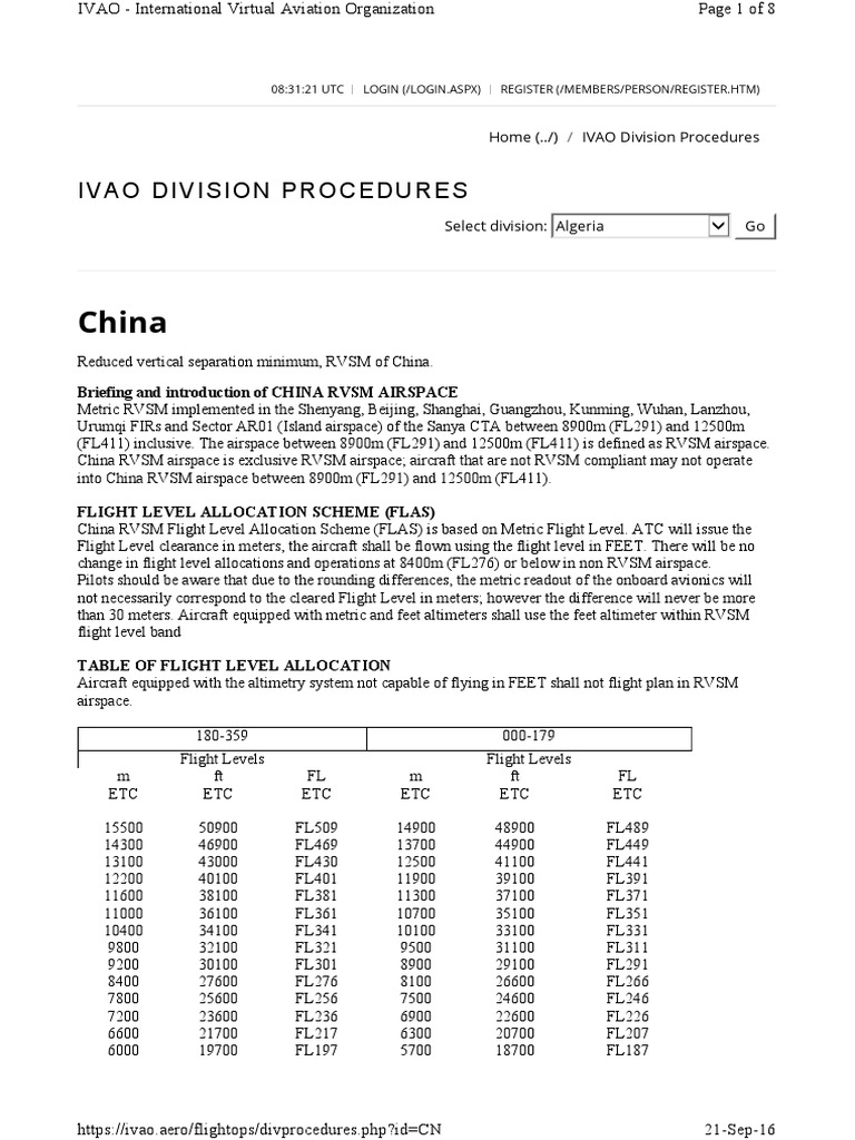 China RVSM | PDF | Air Traffic Control | Instrument Flight Rules