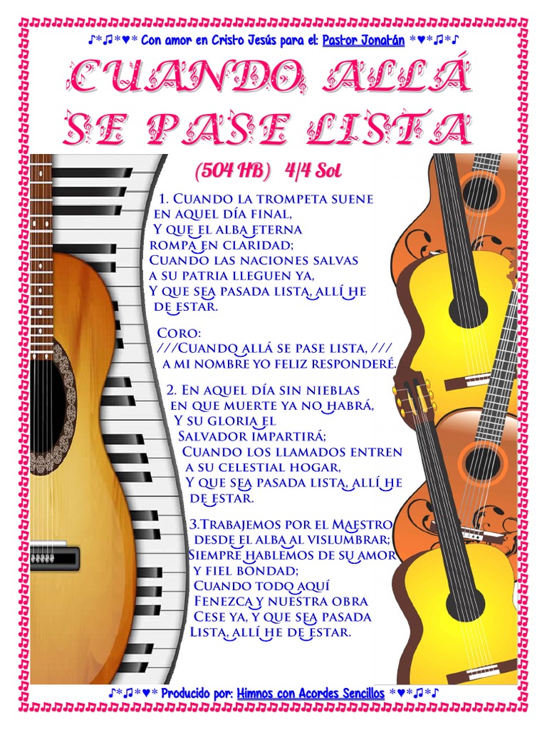 Cuando Allá Se Pase Lista - Ps. Jonatán | PDF