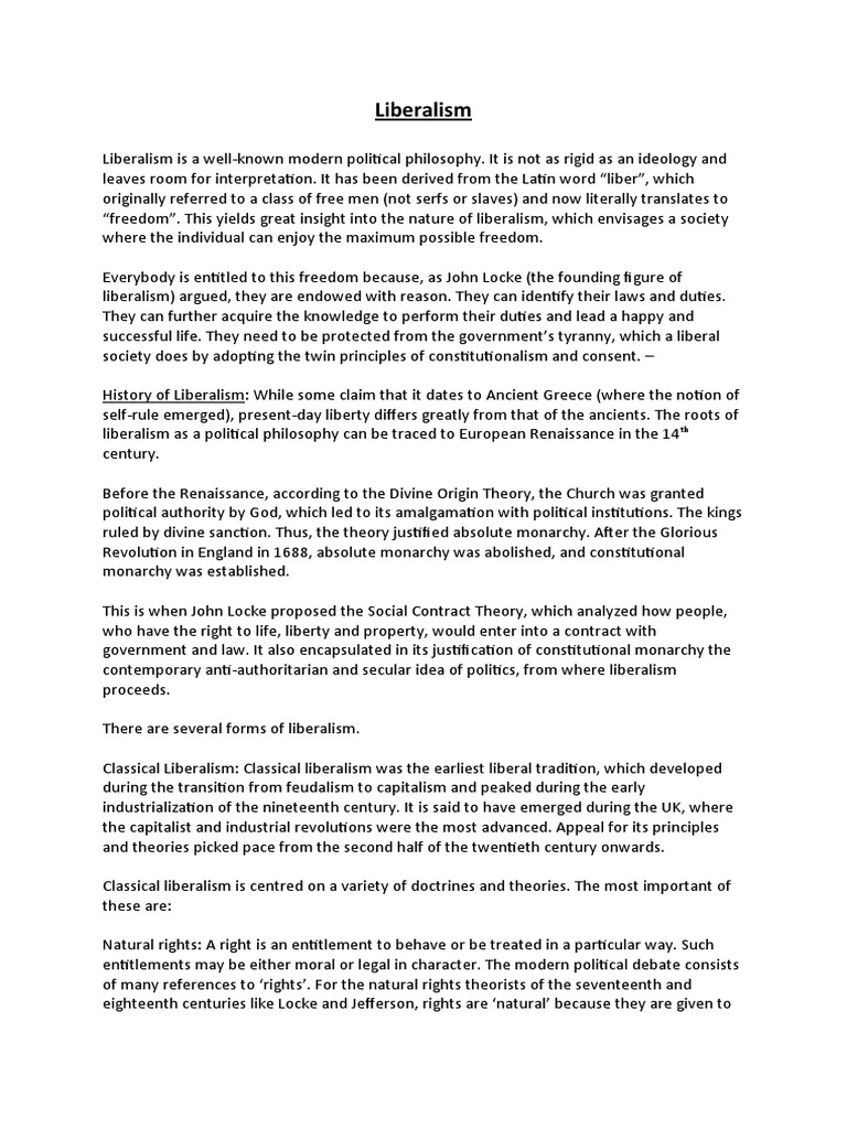 Liberalism | PDF