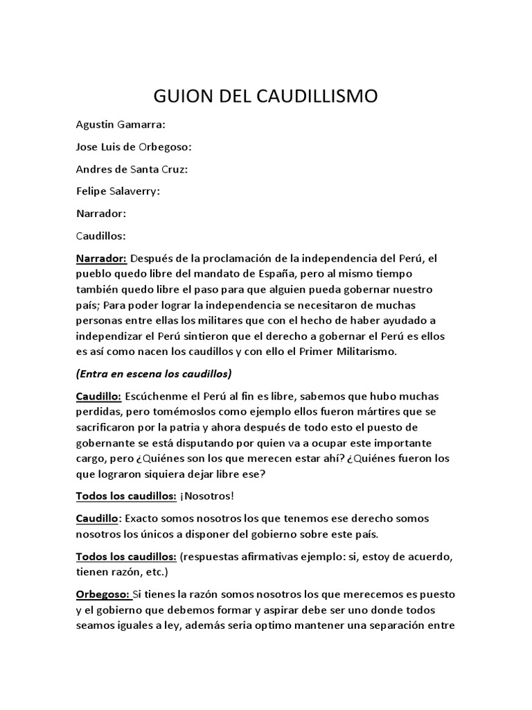 Guion Del Caudillismo | PDF