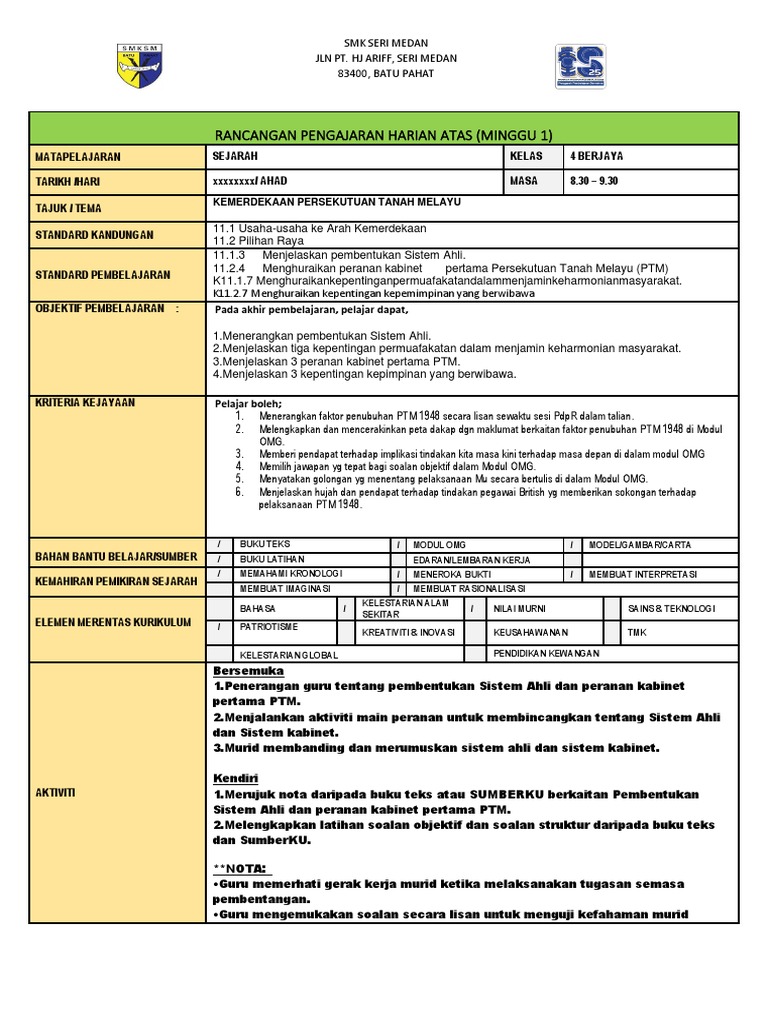 Contoh Penulisan RPH Penggiliran | PDF