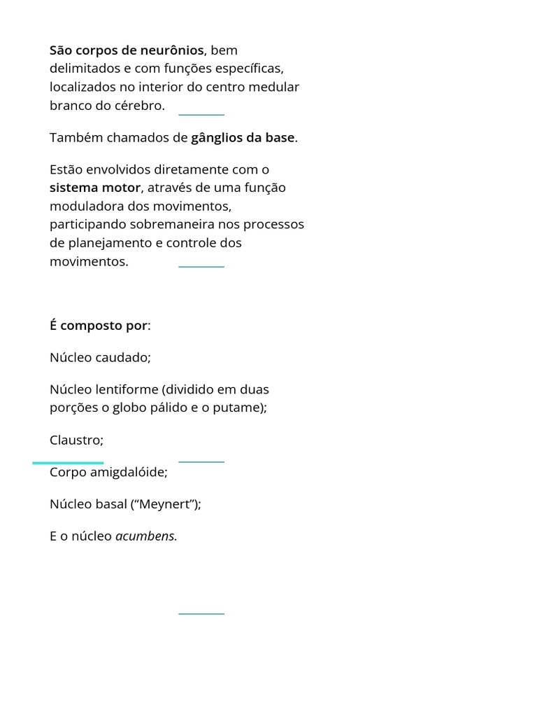 Núcleos Da Base - Anatomia Papel e Caneta | PDF | Gânglios basais ...