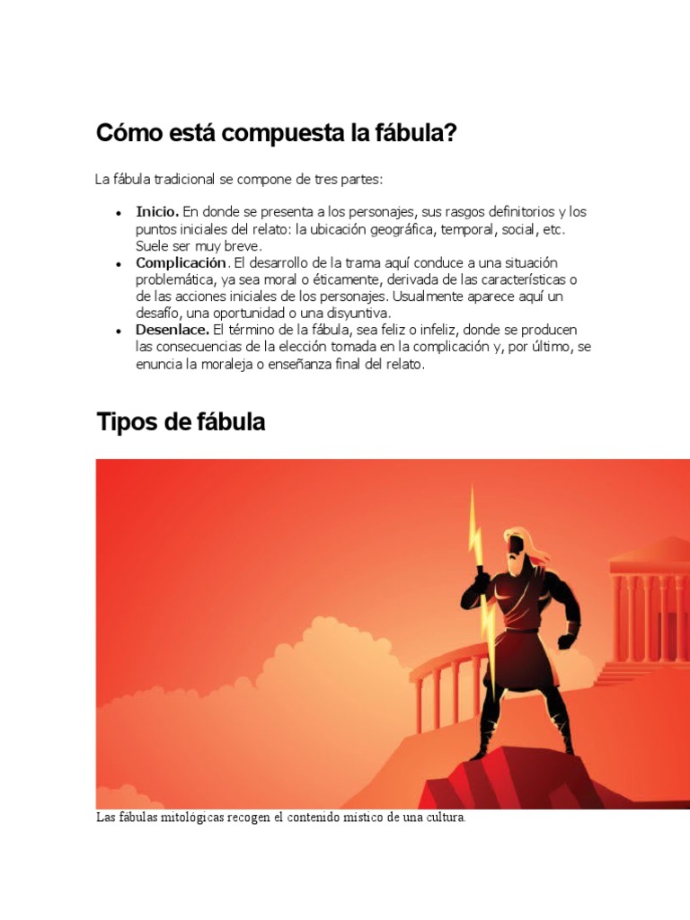 Partes de la fábula explicadas | PDF
