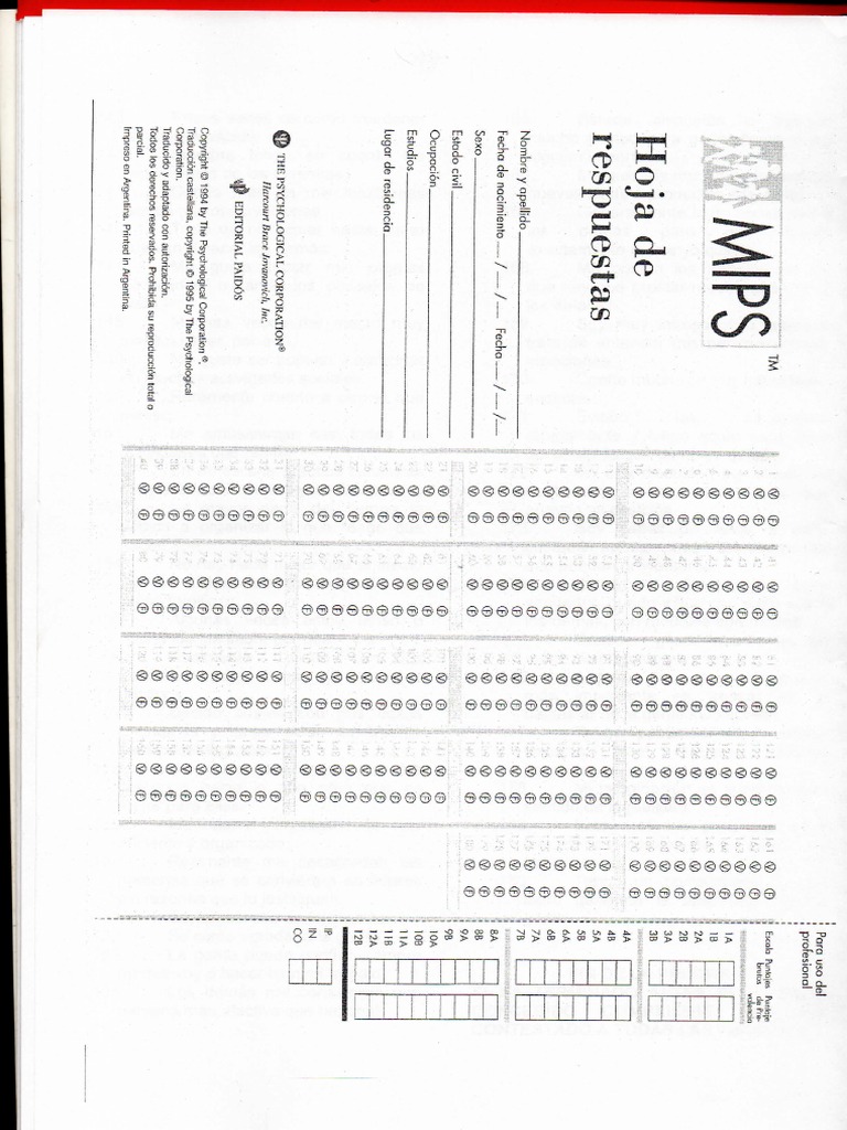 Hoja de Respuestas MIPS (1) T 4t4 | PDF