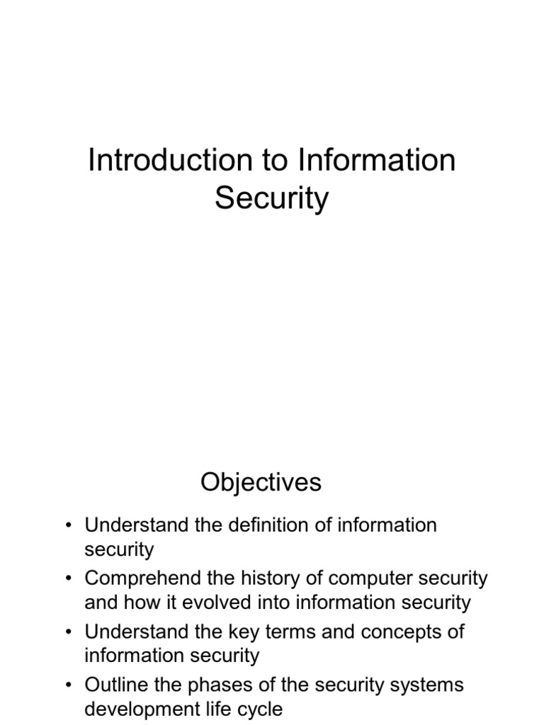 Introduction To Information Security Power Point Presentation | PDF ...