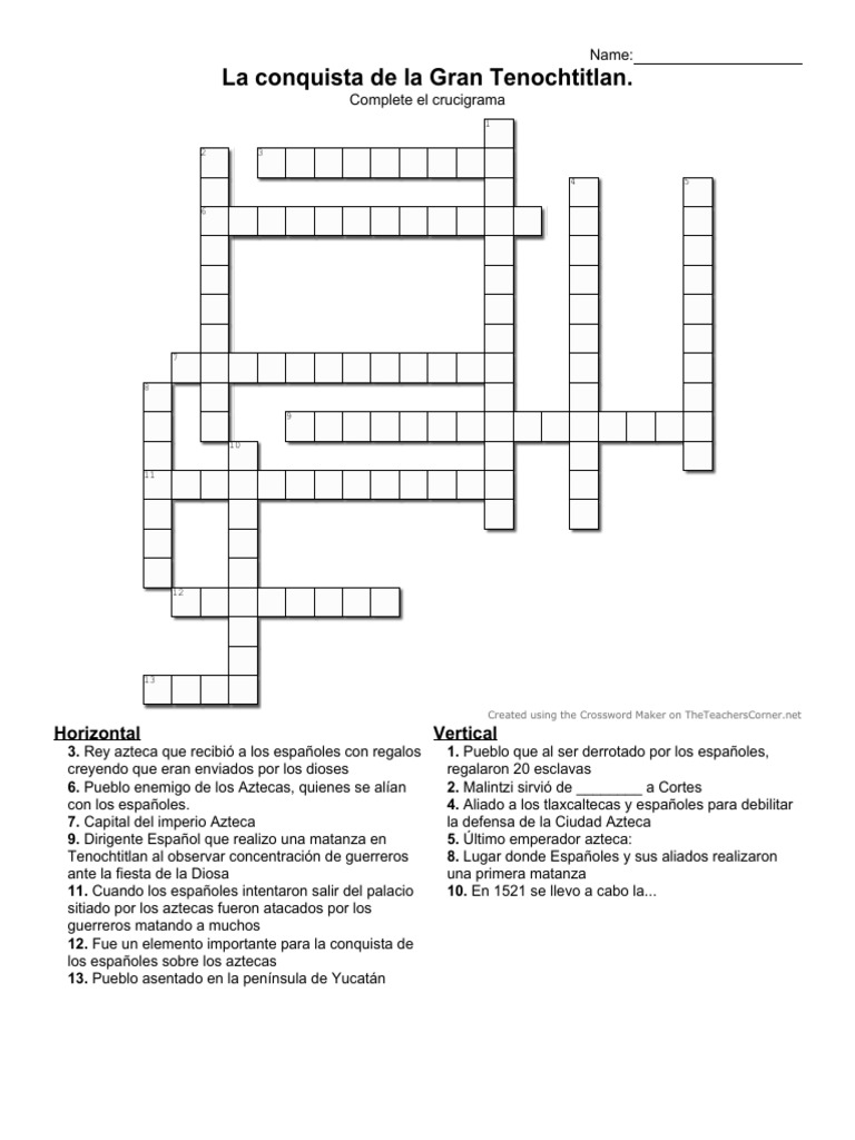 La Conquista Crucigrama | PDF