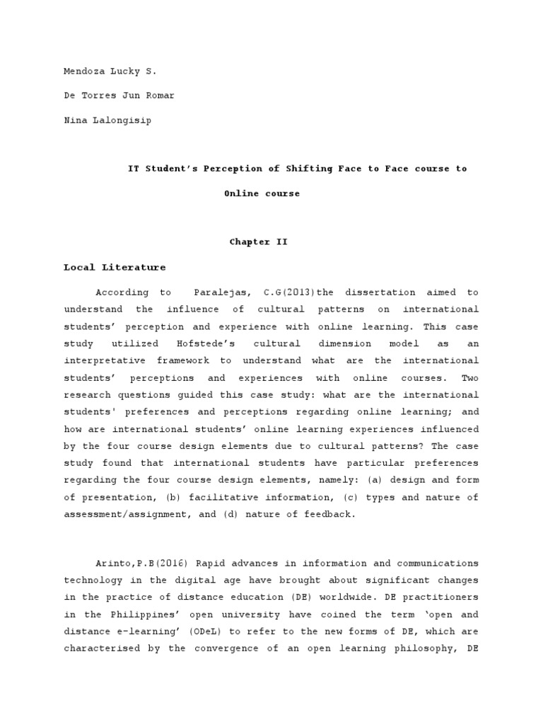 ChapterII-II It Perception On Shifting Course | PDF | Distance ...
