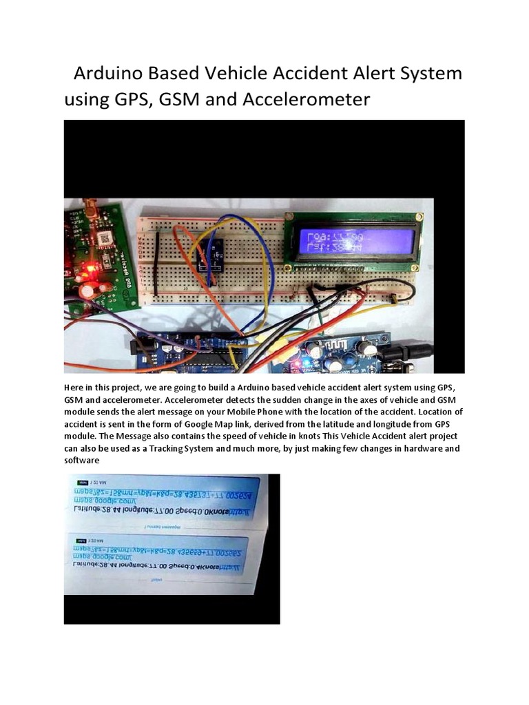 Arduino Based Vehicle Accident Alert System Using GPS | PDF | Global ...