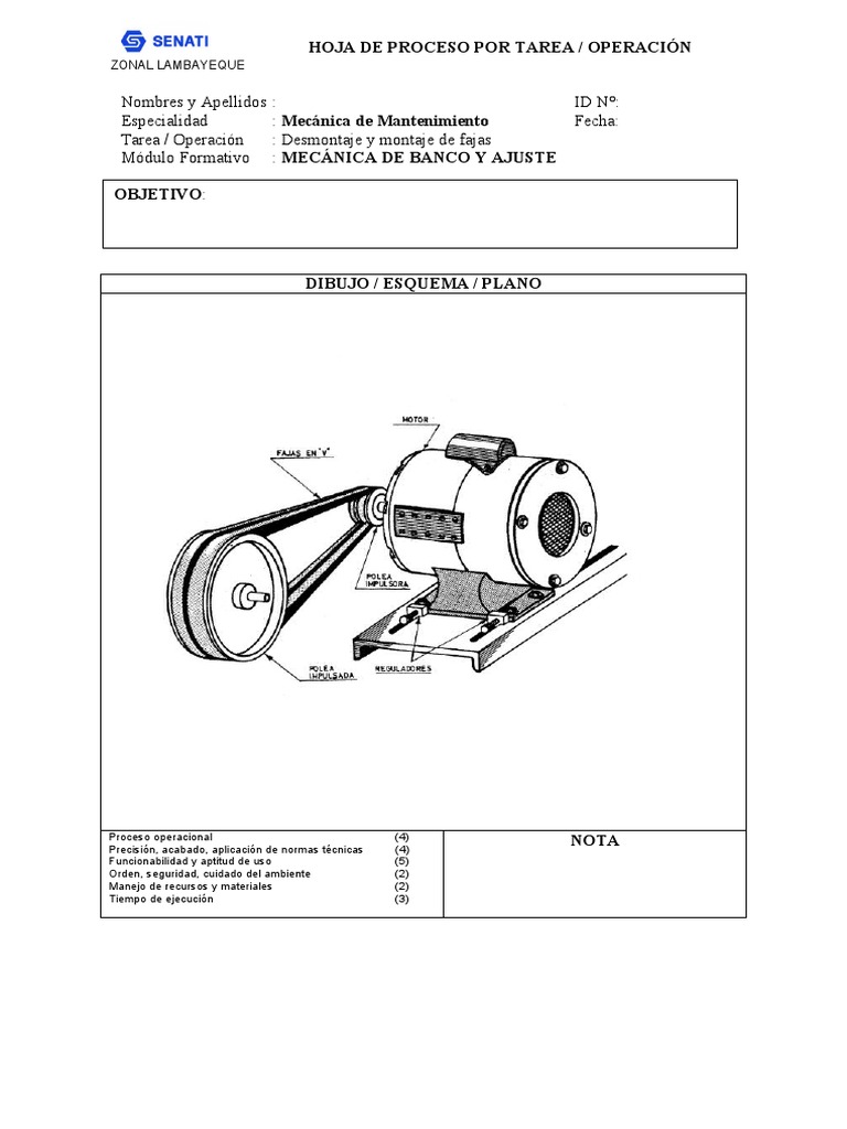 Desmontaje y Montaje de Fajas | PDF