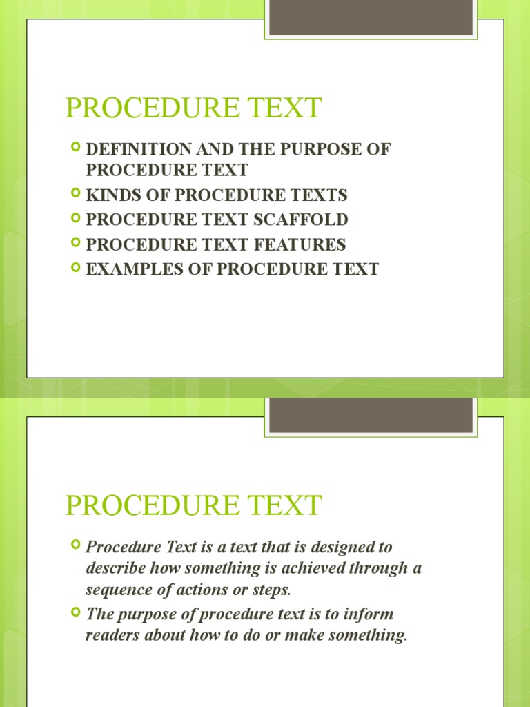 Procedure Text | PDF