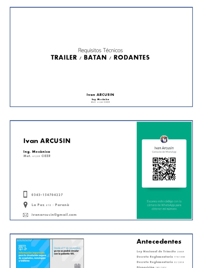 Requisitos Tecnicos - Trailers - Batanes - Casas Rodantes - Ing Ivan ...