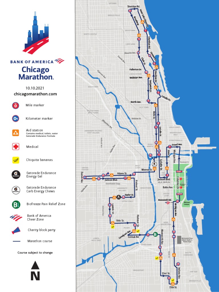 2022 Chicago Marathon Map | PDF | Lake View