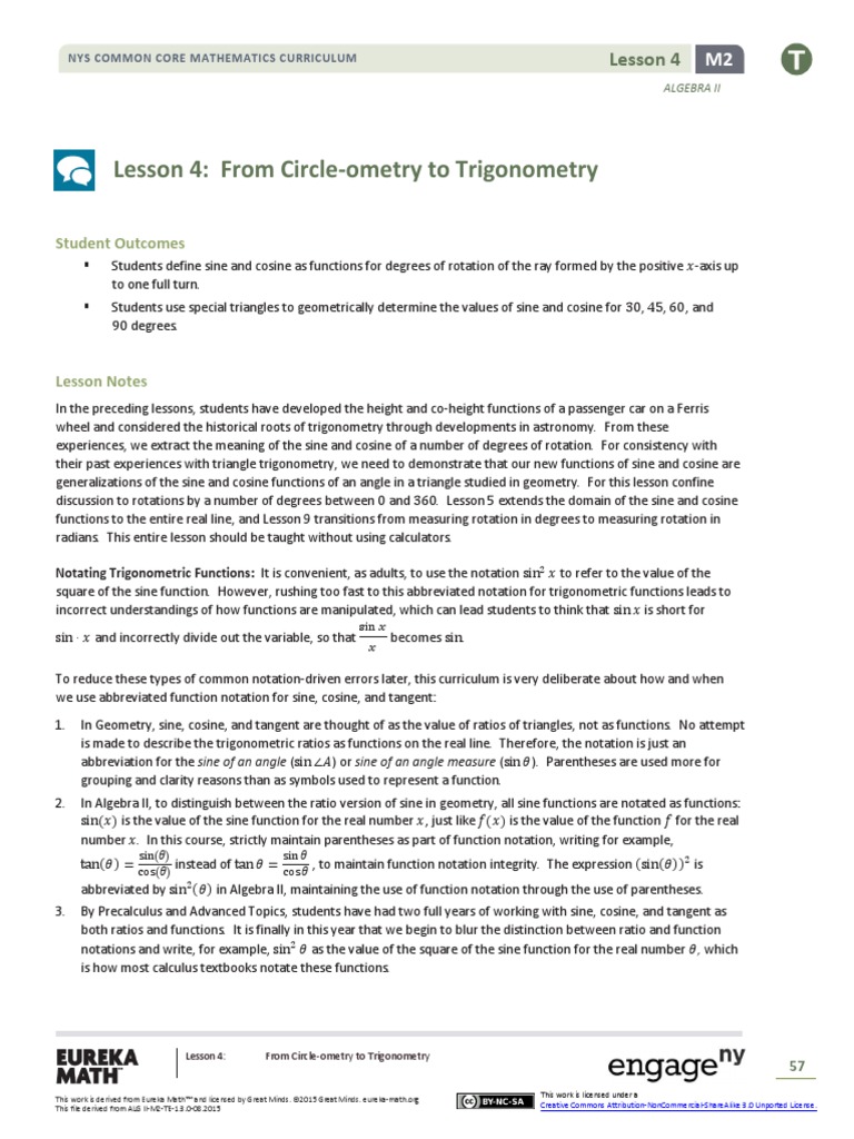 Algebra II m2 Topic A Lesson 4 Teacher | PDF | Trigonometric Functions ...
