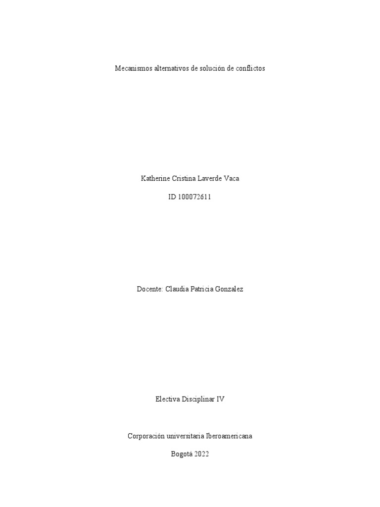 ACTIVIDAD 2 Metodos Alternativos de Solución de Conflictos | PDF