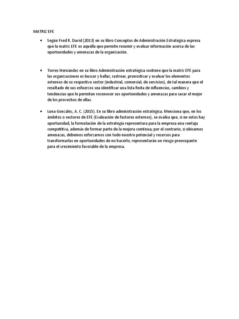 Matriz Efe | PDF