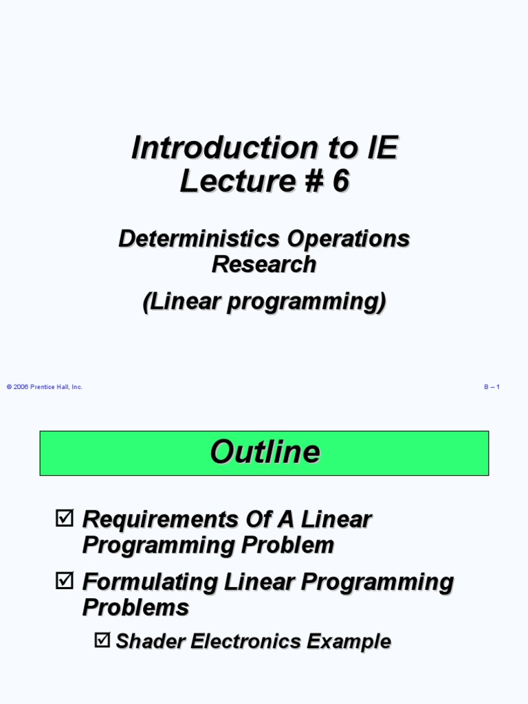 Lecture #8-9 Engineering Optimization-LP | PDF | Linear Programming ... Lecture #8-9 Engineering Optimization-LP | PDF | Linear Programming ...