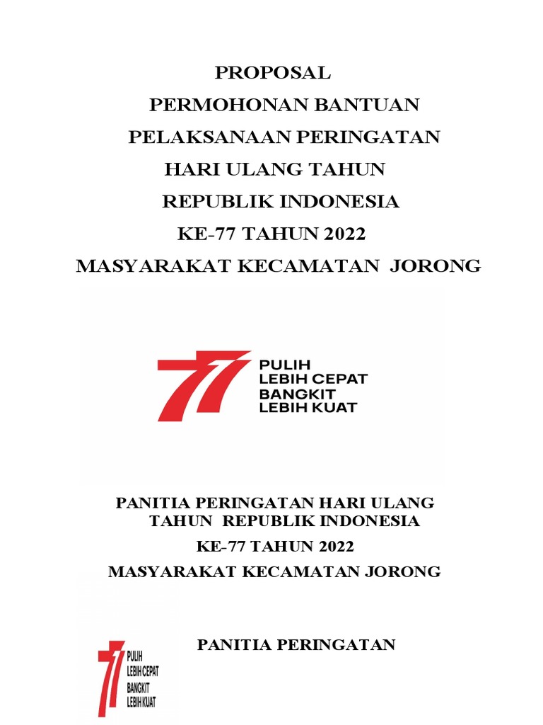 Contoh Proposal Tim Hut Ri 77 | PDF