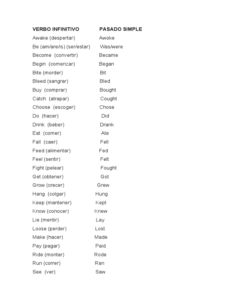 Verbo Infinitivo | PDF