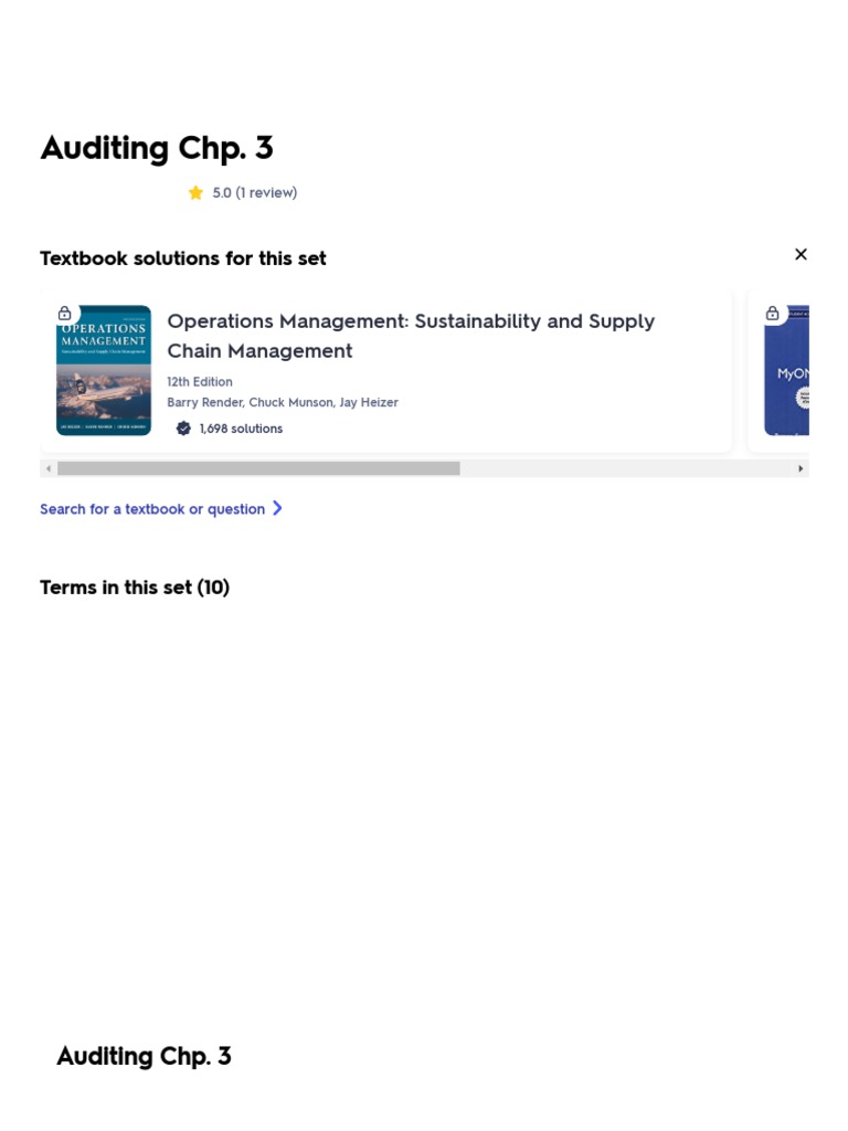 Auditing Chp. 3 Flashcards - Quizlet | PDF | Audit | Internal Control
