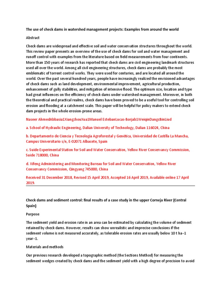 Check Dams RRL | PDF | Sediment | Dam