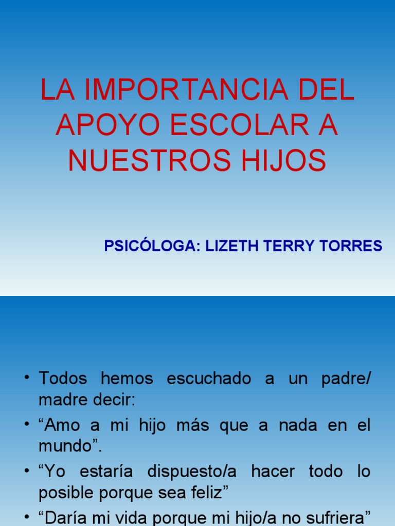 Ayudar A Los Hijos En Sus Estudios Pdf