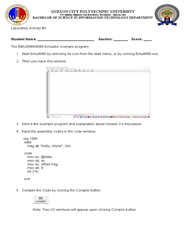 Laboratory Activitity #3 - New | PDF | Assembly Language | Programming