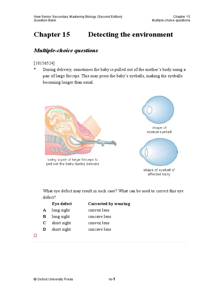 Detecting The Environment: Multiple-Choice Questions | PDF | Auxin | Human Eye