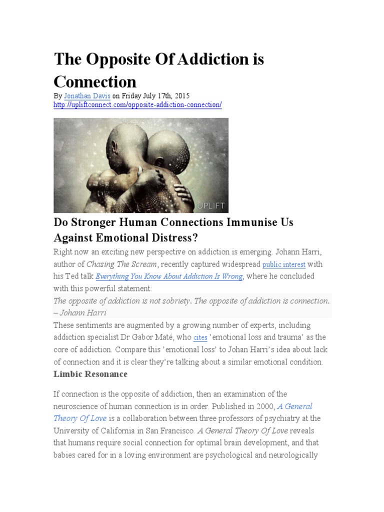 Davis, Jonathan - The Opposite of Addiction Is Connection | PDF ...