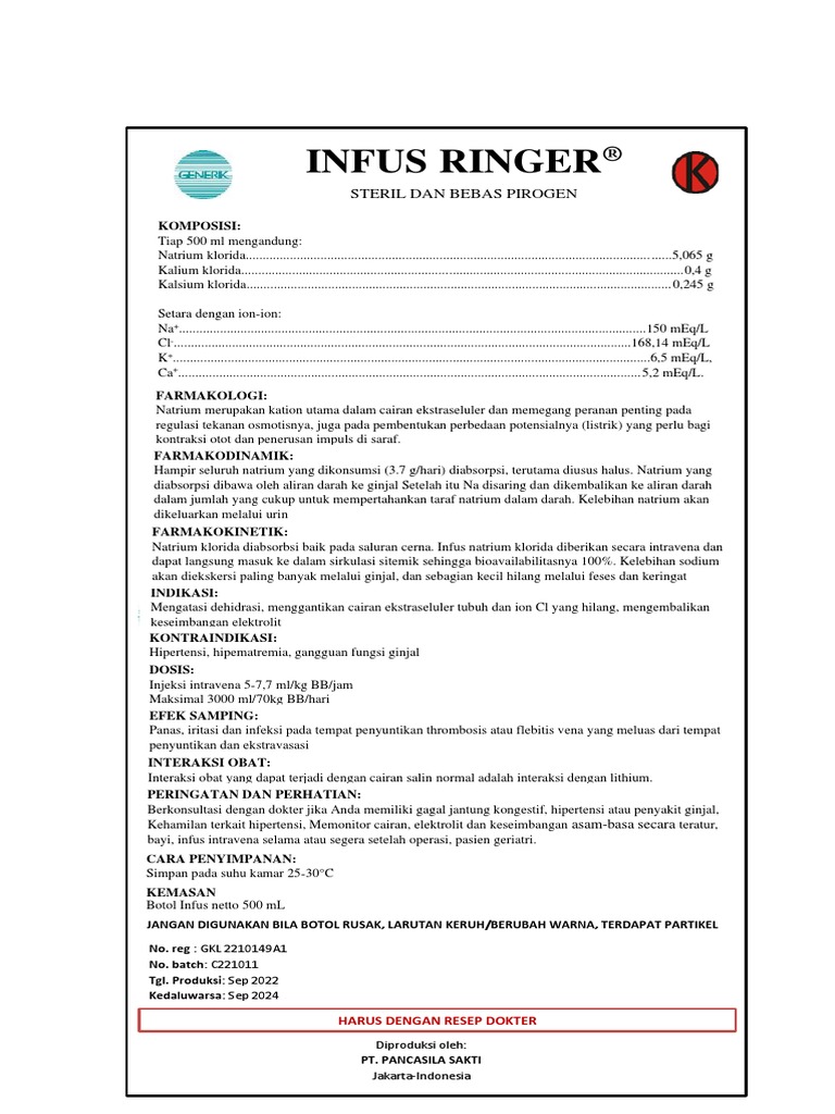 Brosur Infus Ringer | PDF