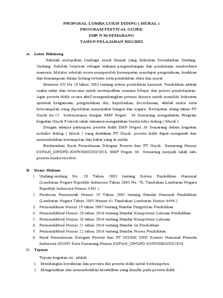 Proposal Lomba Lukis Mural | PDF