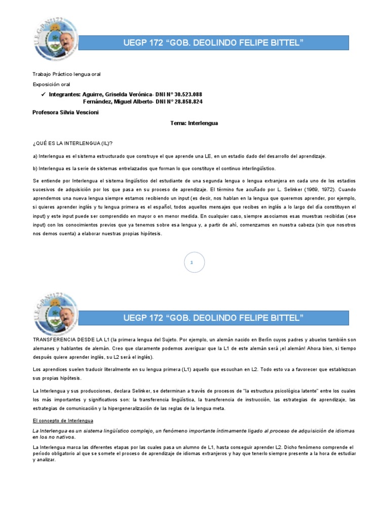 Qué Es La Interlengua | PDF | Aprendizaje | Aquisición de idioma