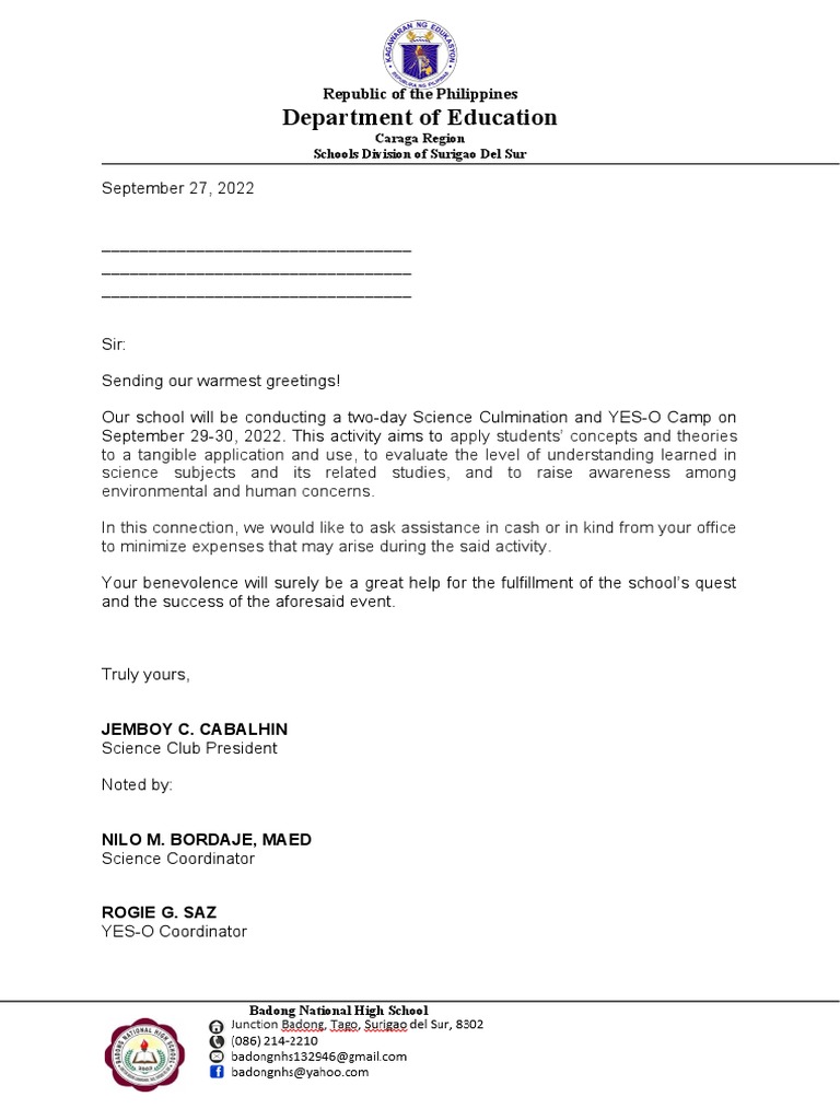 Solicitation for Science Event Support | PDF | Philippines