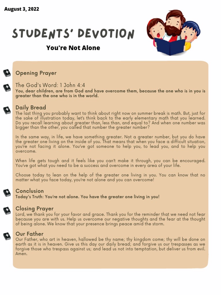 Students' Devotion - 030822 | PDF