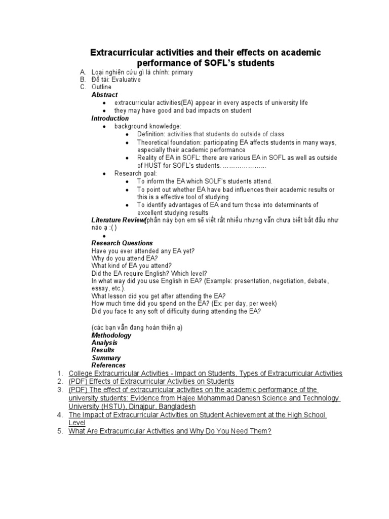 Extracurricular Activities and Their Effects On Academic Performance ...