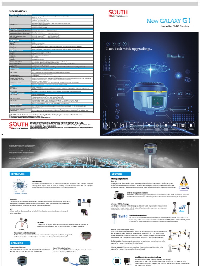 South Galaxy G1 Datasheet 1 | PDF | Wi Fi | Bluetooth