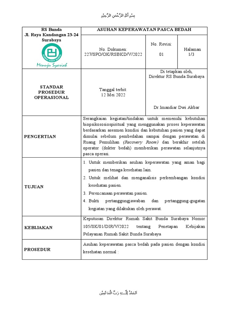 ASKEP PASCA BEDAH | PDF