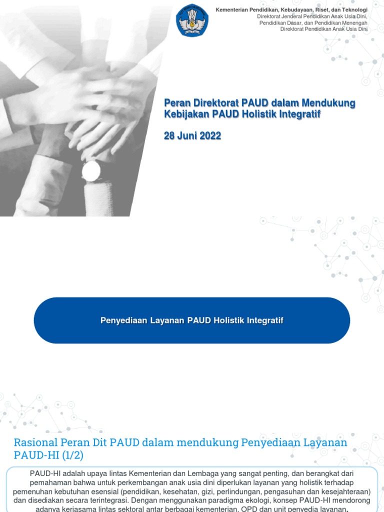 Peran Direktorat PAUD Dalam Mendukung Pelaksanaan Program PAUD-HI ...