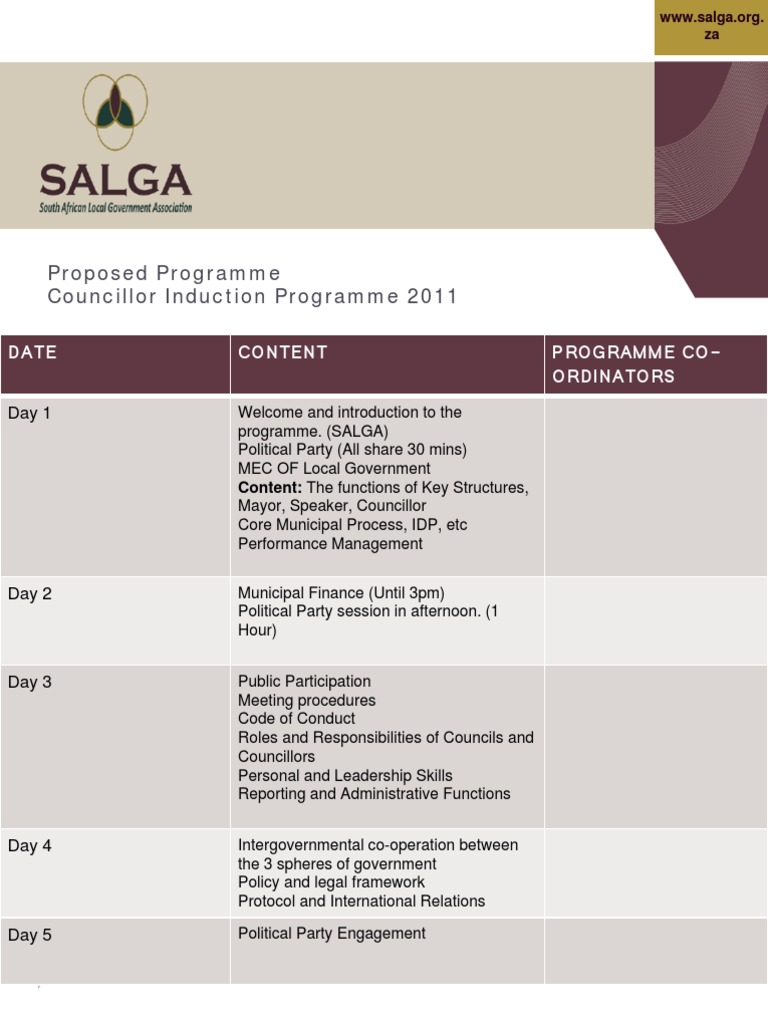 CLLR Induction Program Draft | PDF