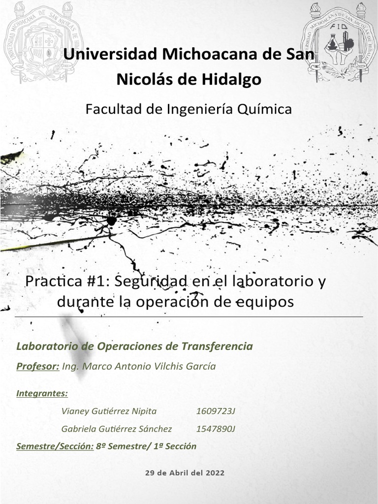 Practica 1 Lab Operaciones Pdf Laboratorios Riesgo