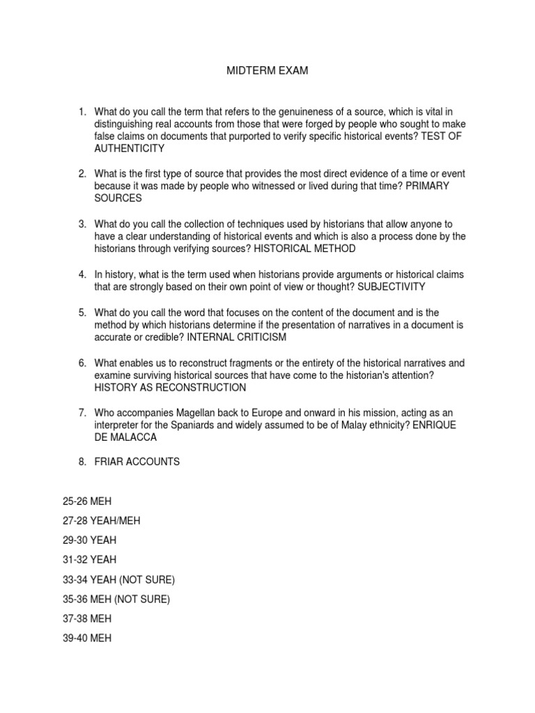 RPH Midterm Exam | PDF | Philippines | Historian