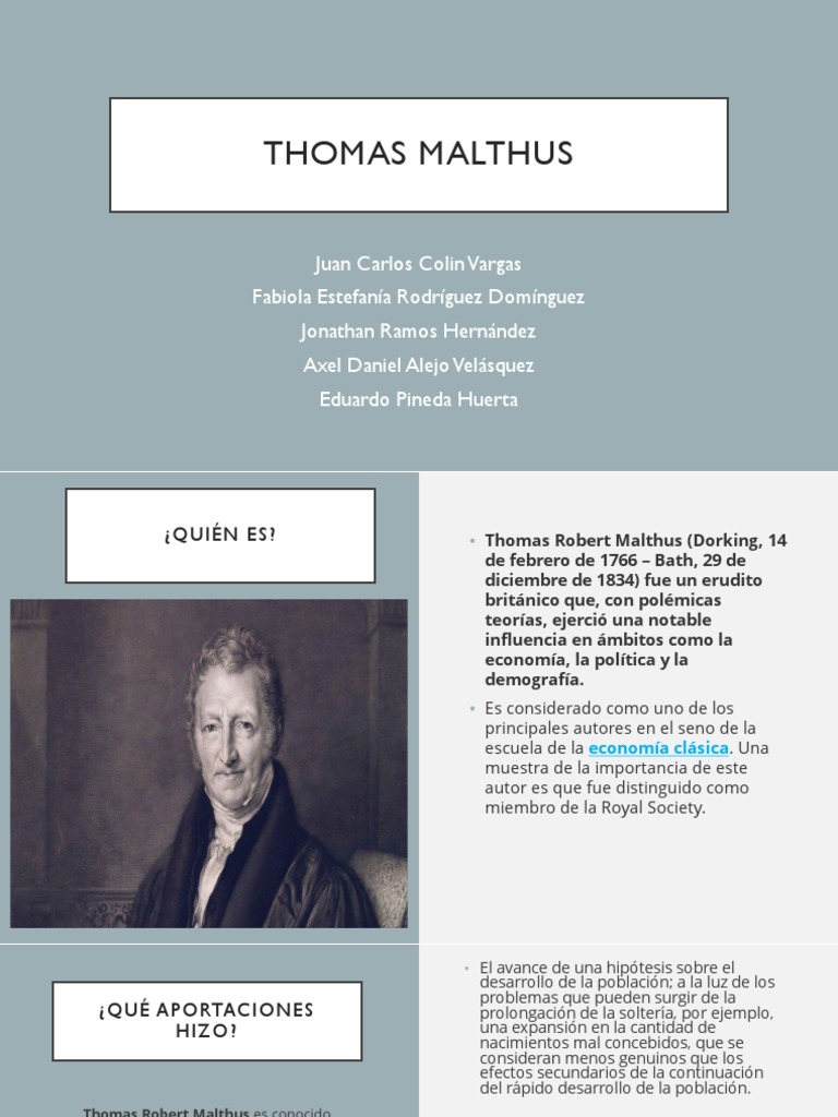Aportaciones de Thomas Malthus | PDF | Ciencias sociales