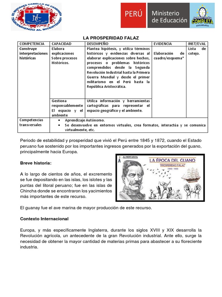 Sesión de Aprendizaje Prosperidad Falaz | PDF | Perú